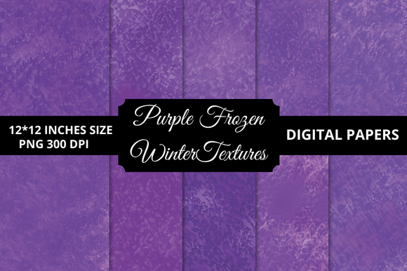 Purple Frozen Winter Digital Papers Graphic by Boo Dreams · Creative ...