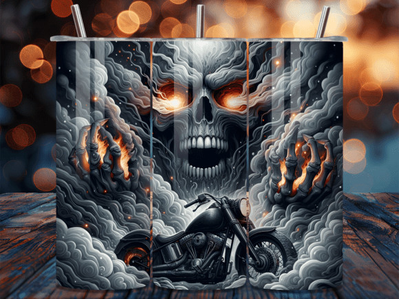 Gothic Skull 16oz Tumbler Wrap PNG Graphic by shimuakter0786 · Creative ...