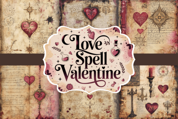 1 Love Spell Valentine Printable Sheets Designs & Graphics