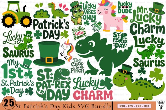 1 St Patrick’s Day Kids Svg Bundle Designs & Graphics