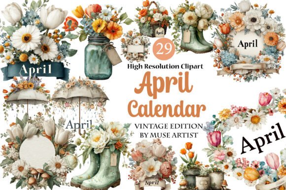 243 April Calendar Designs & Graphics