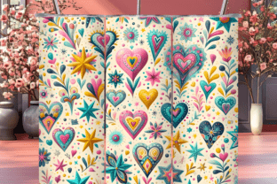 Colorful Hearts Boho Style Tumbler Wrap Graphic by Ayla Prints ...