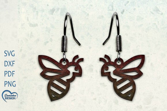 HoneyBee Laser Cut Earrings. · Creative Fabrica