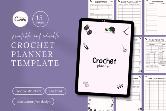 Ultimate Crochet Planner Template Canva Graphic by Templates by amleyy ...