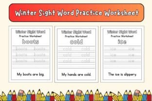 Winter Sight Word Practice Worksheets Graphic by TheStudyKits ...