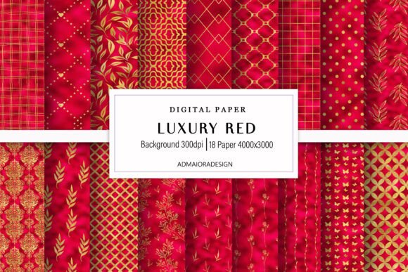 Luxury Red Digital Paper Graphic by AdMaioraDesign · Creative Fabrica