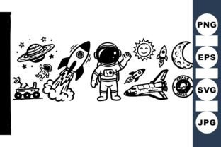 Cute Space Explorer Clipart Set Graphic by DesignVectx · Creative Fabrica