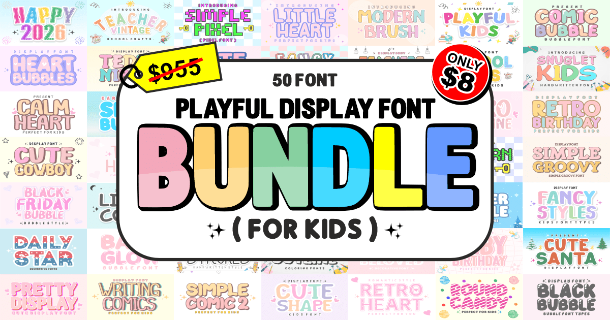 Playful Display Font Bundle Bundle · Creative Fabrica