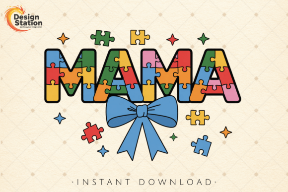 Autism Awareness Mama Puzzle PNG Graphic by Design Station · Creative ...