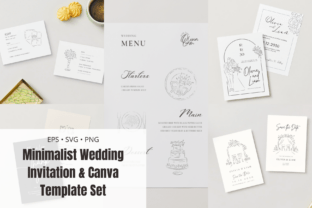 Minimalist Wedding Line Art & Templates Graphic by reksitawardani ...