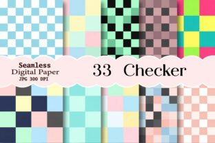 Checker Pattern Digital Paper Bundle Graphic by Designstock · Creative ...