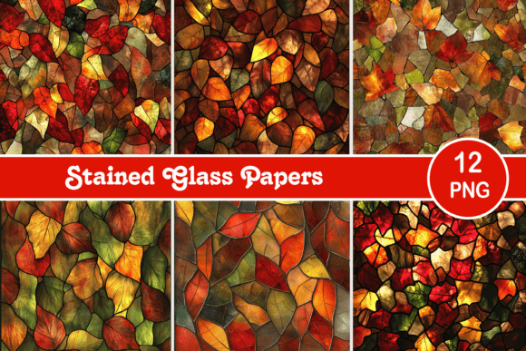1 Stained Glass Background Papers Designs & Graphics