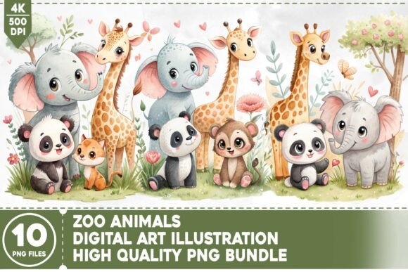 Zoo Animals PNG Bundle Graphic by Hega Prakosa · Creative Fabrica