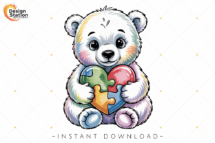 Autism Awareness Bear Illustration PNG Graphic by Design Station ...