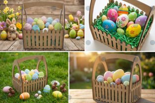 Laser Cut Picket Fence Easter Basket SVG · Creative Fabrica