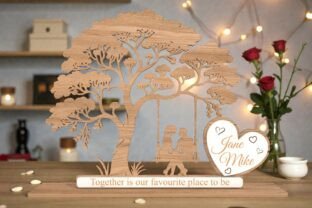 Romantic Wooden Love Tree Sign Svg · Creative Fabrica