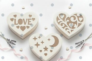 Laser Cut Heart Shaped Gift Box SVG Set · Creative Fabrica