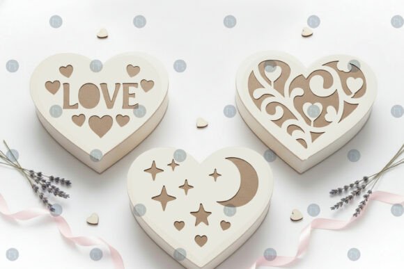 Laser Cut Heart Shaped Gift Box SVG Set · Creative Fabrica