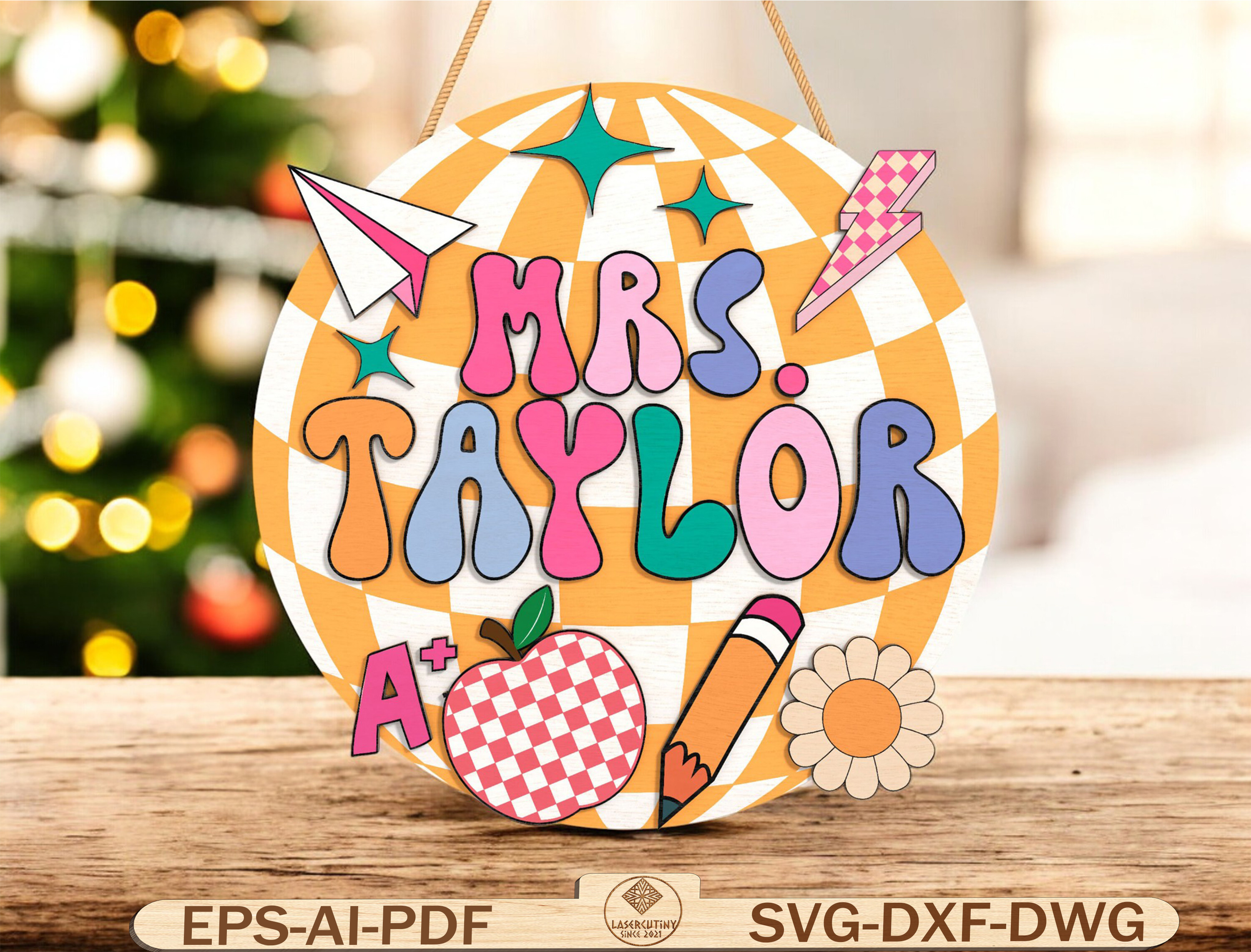 Personalized Teacher Door Hanger SVG Graphic by Lasercutiny · Creative ...