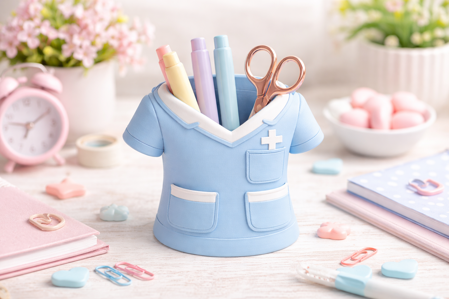 Nurse Scrubs Pen Holder - Desk Organizer for 3D Printing · Creative Fabrica