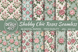 Shabby Chic Roses Seamless Pattern Graphic by Design Art · Creative Fabrica