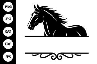Split Monogram Horse SVG Graphic by MYDIGITALART13 · Creative Fabrica