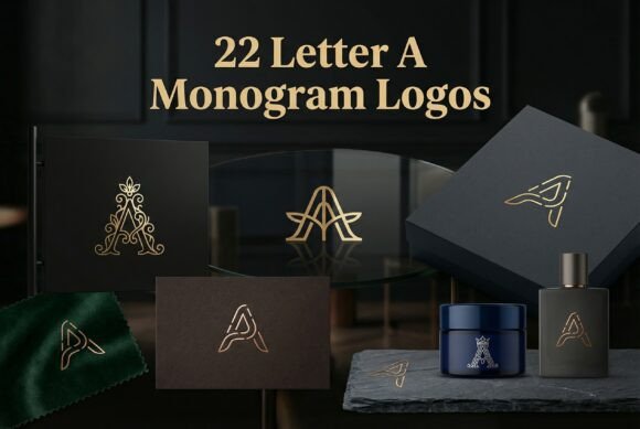 22 Luxury Letter a Monogram Logo Bundle Gráfico por Carott Art ...