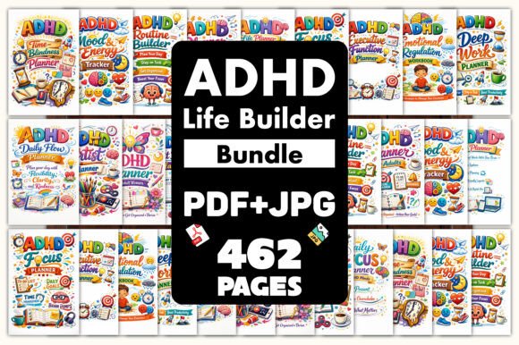4 Adhd Printable Bundle Designs & Graphics