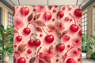Sweet Pink Cherry Fruit Tumbler Wrap Graphic by Ayla Prints · Creative ...