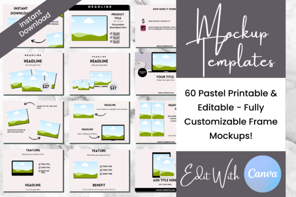 60 Light Pink Digital Mockup Templates Graphic by BellaBee Printables ...