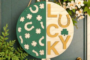 Lucky Horseshoe Round Sign SVG Graphic by Lasercutiny · Creative Fabrica