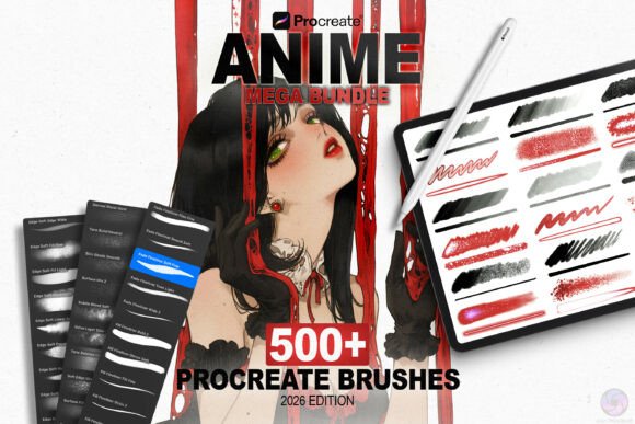 500 Anime Procreate Brushes Mega Bundle Graphic by EasyProcreate ...