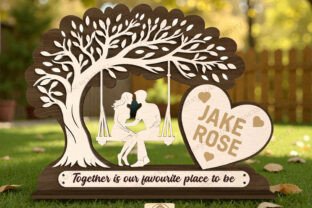 Personalized Couple Swing Tree Laser Cut Graphic by Lasercutiny ...