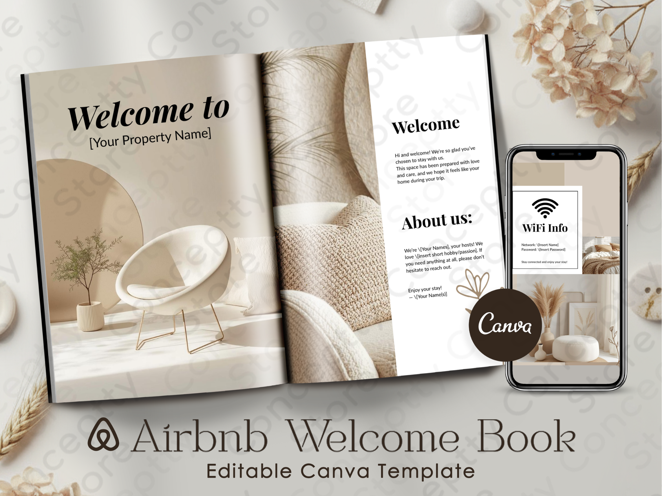Airbnb Welcome Book, Canva Template Graphic by Conceptty · Creative Fabrica