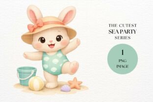 Cute Beach Bunny Clipart PNG Graphic by Ikota Design · Creative Fabrica