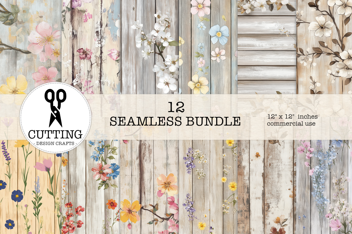 Rustic Spring Flower Patterns Graphic by CUTTING DESIGNCrafts ...