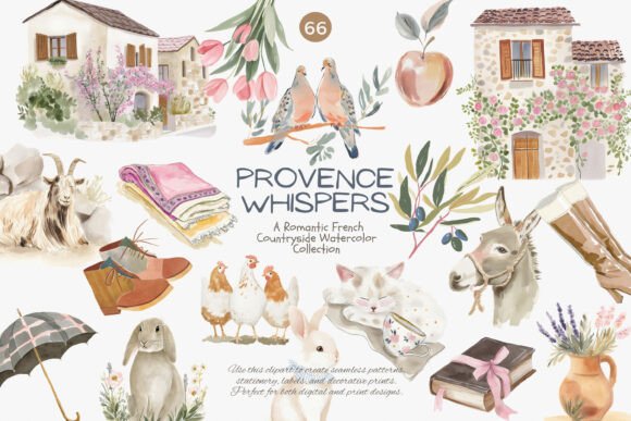 Provence Watercolor Clipart Bundle Graphic by Patishop Art · Creative ...