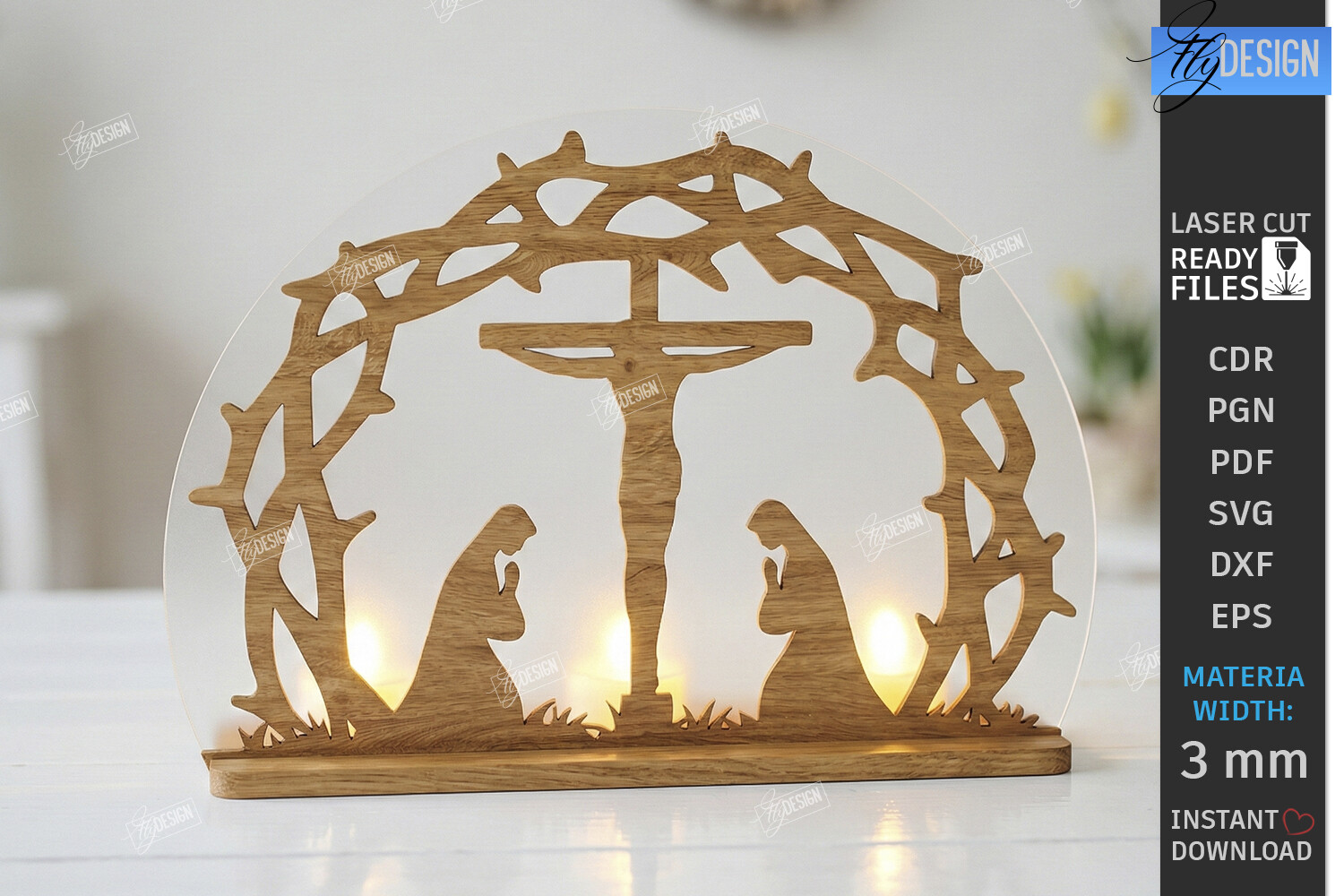 Easter Candle Holder Laser Cut |Tealight · Creative Fabrica