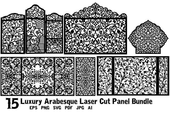 Luxury Arabesque Laser Cut Panel Bundle Graphic by gsxhouse · Creative ...