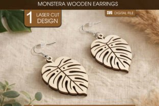 Monstera Leaf Laser Cut Earrings SVG · Creative Fabrica