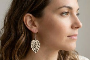 Monstera Leaf Laser Cut Earrings SVG · Creative Fabrica