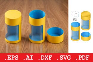 Cylinder Box Transparent Window Template Graphic by Pungpond. TH ...