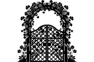 Elegant Ornamental Gate Silhouette Vecto Graphic by LasercutExpert ...