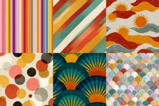Retro Groovy Digital Papers Bundle Graphic by Dream Print · Creative ...