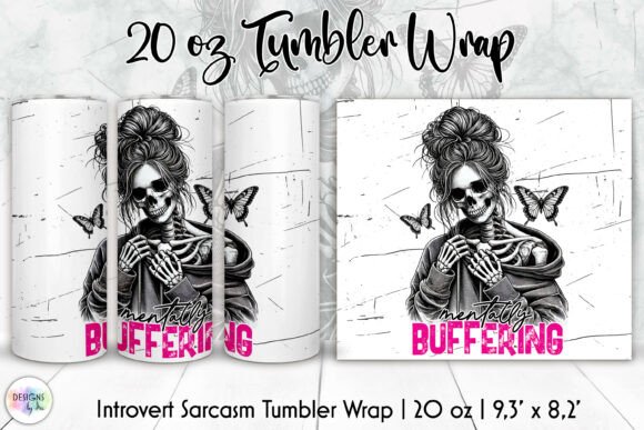 Snarky Introvert Skeleton Tumbler Wrap Bundle · Creative Fabrica