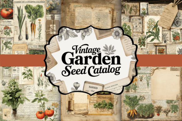 1 Vintage Garden Seed Catalog Seed Illustrations Designs & Graphics