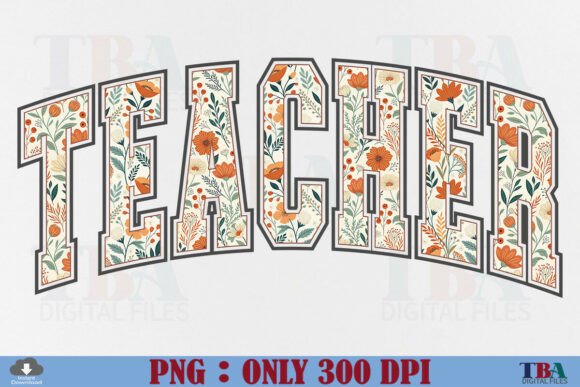 Boho Floral Teacher PNG, Teacher Flower Graphic by TBA Digital Files ...