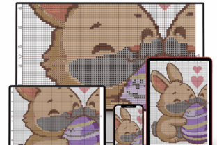 🐰Easter Bunny Duo Cross Stitch Pattern Afbeelding door StitchMyHeart ...