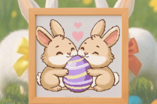 🐰Easter Bunny Duo Cross Stitch Pattern Afbeelding door StitchMyHeart ...