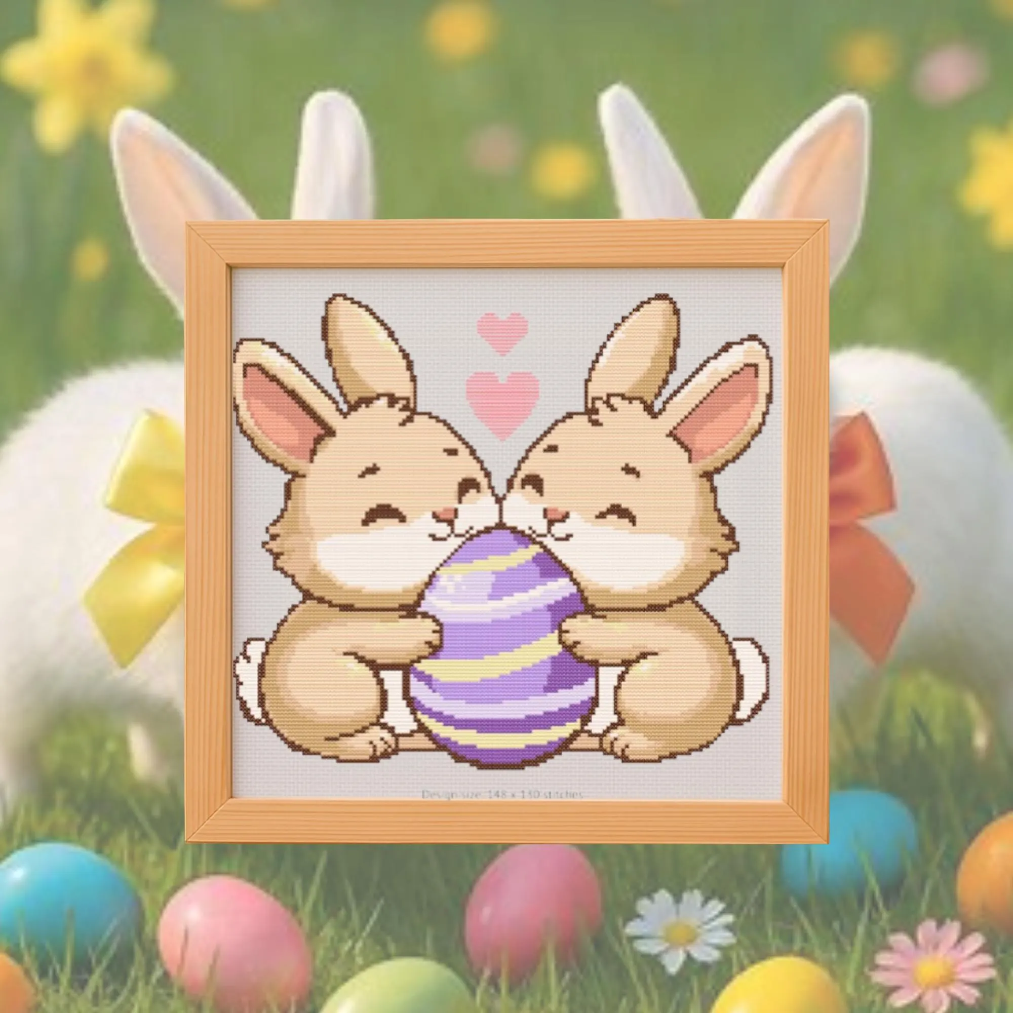 🐰Easter Bunny Duo Cross Stitch Pattern Grafik Von StitchMyHeart ...